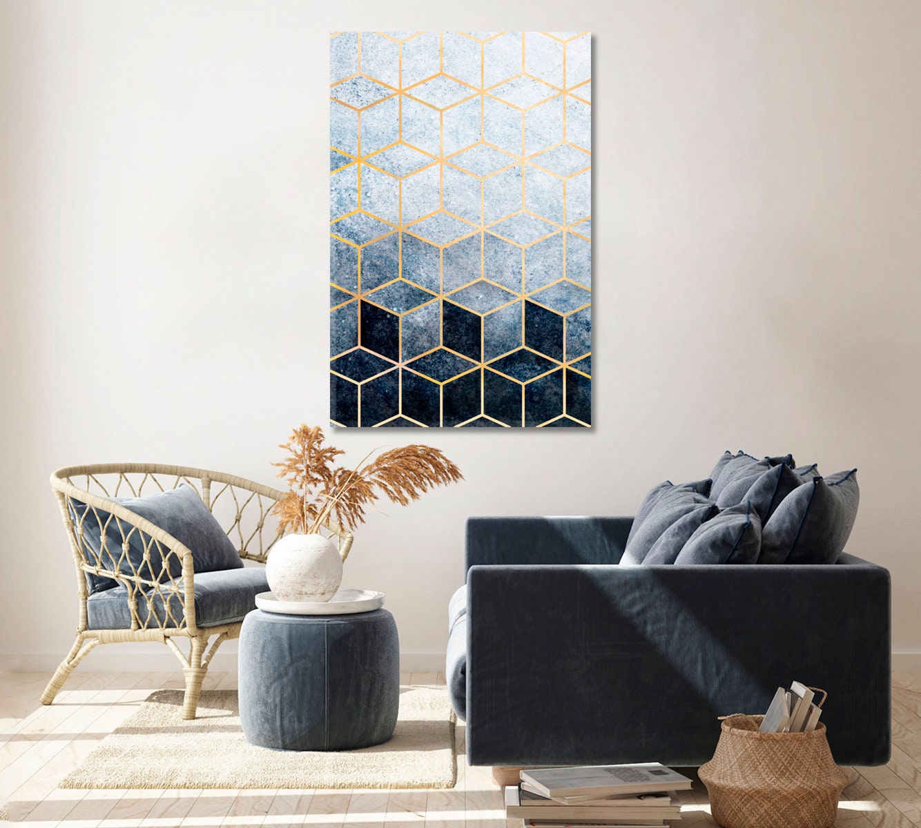 Abstract Geometric Art Canvas Wall Art Cube Art Modern Wall | Etsy