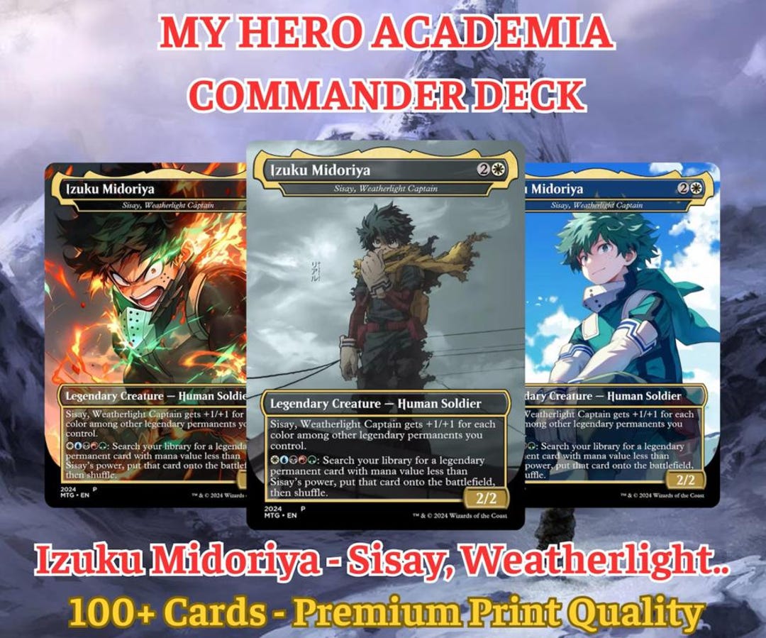 My Hero Academia Commander Deck • MHA MTG Proxy Deck • Deku Commander ...