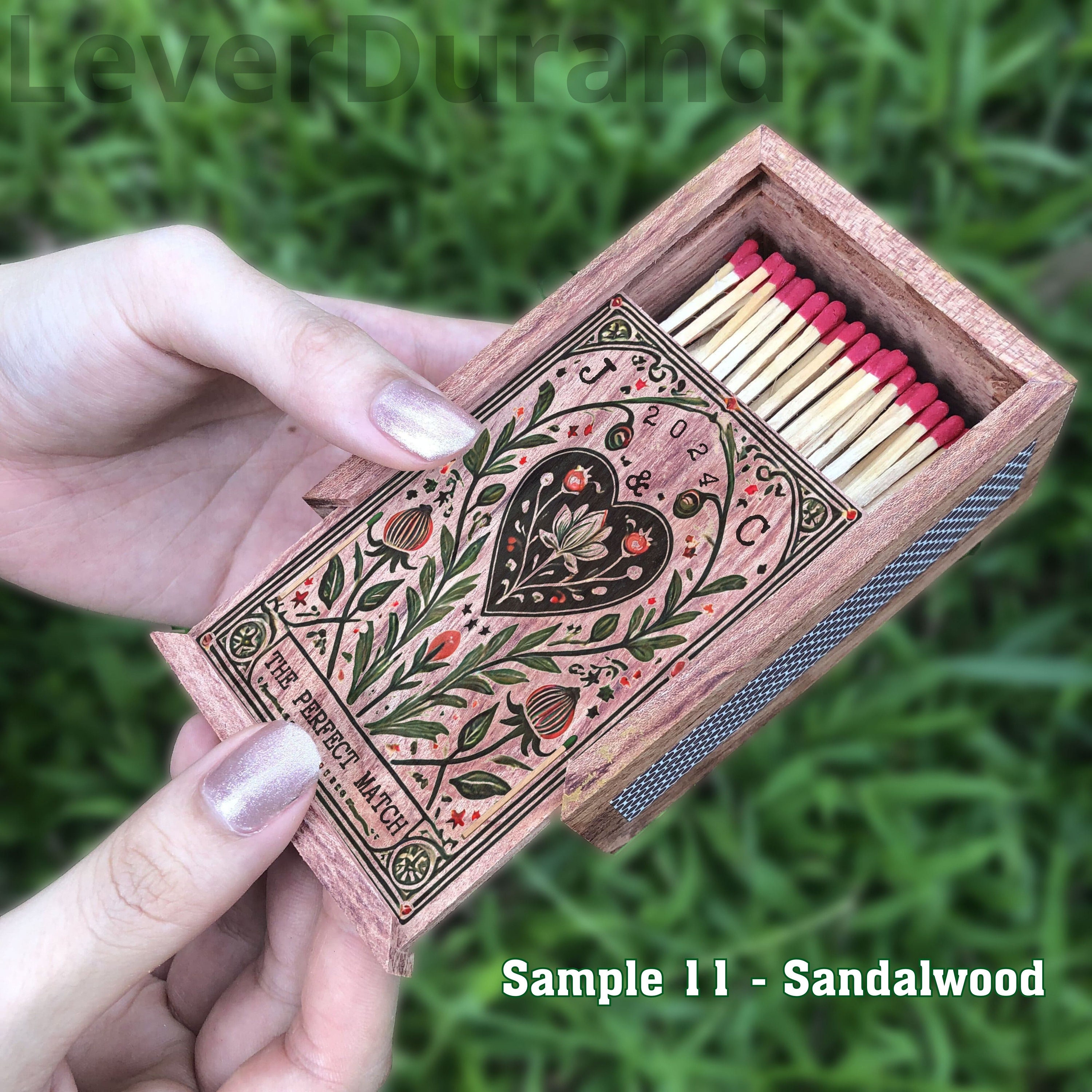 Custom Wooden Matchbox for Couples, Personalized Couples Large Wooden ...