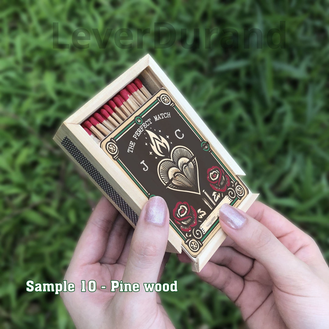 Custom Wooden Matchbox Art for Couples, Personalized Wooden Matchbox ...