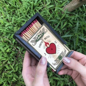 Custom Wooden Matchbox for Couples, Personalized Wooden Large Matchbox ...
