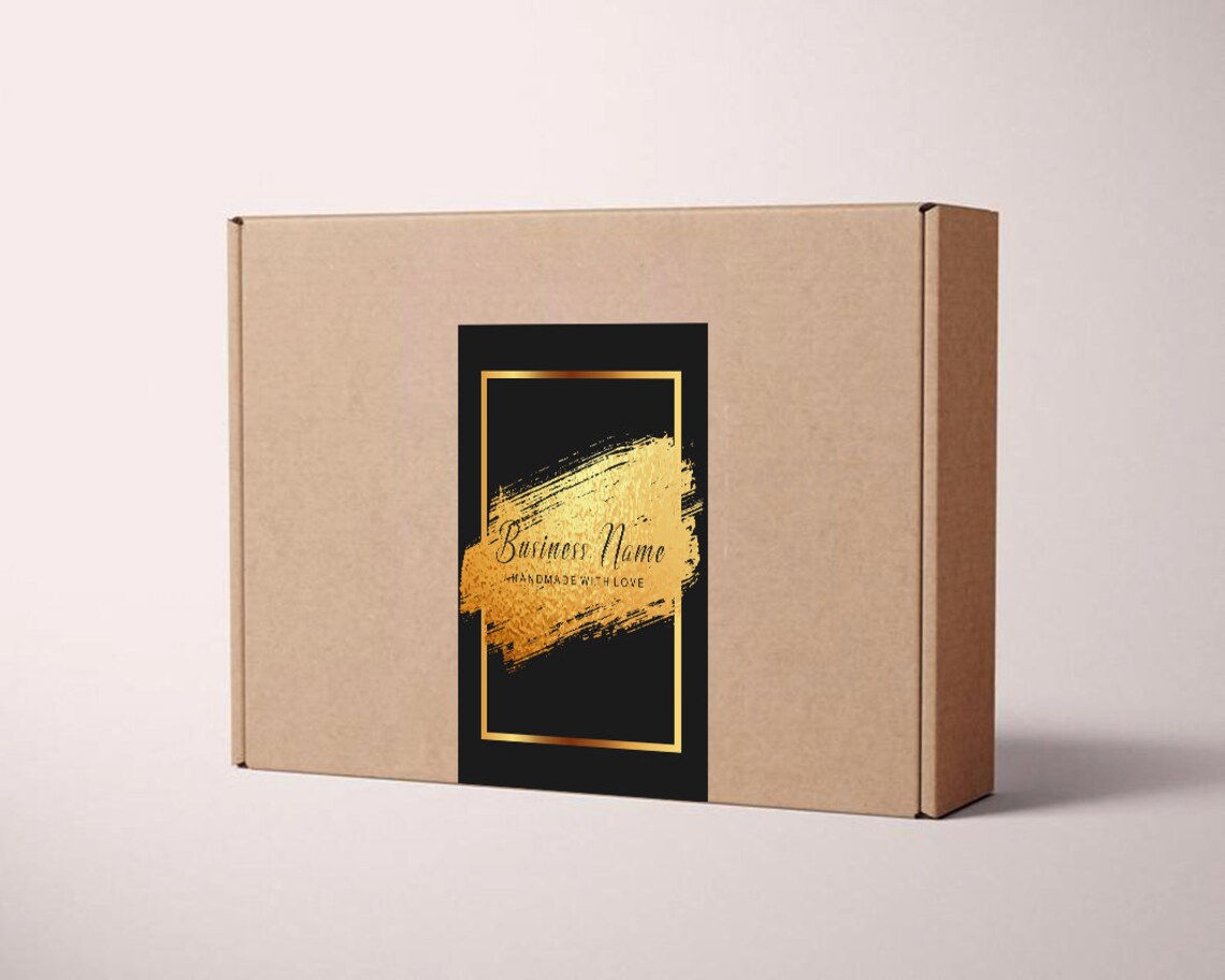 Gold Packaging Labels Template, Packaging Labels, Editable Packaging ...