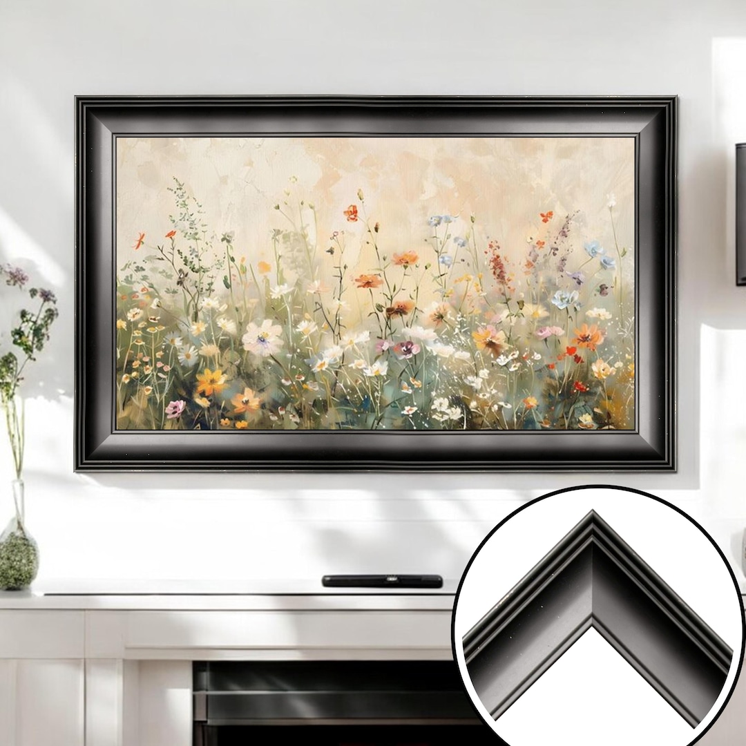 Sleek Black TV Frame, Modern Bezel Cover, Minimalist TV Frame for Frame ...