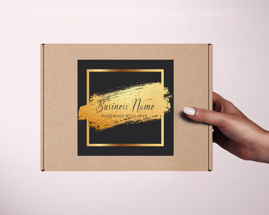 Gold Packaging Labels Template, Packaging Labels, Editable Packaging ...