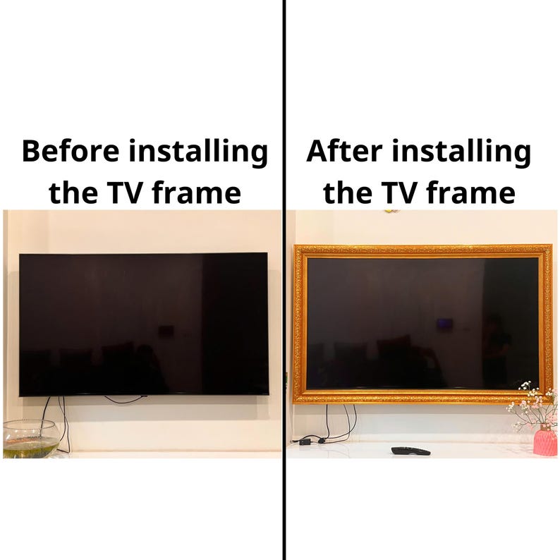 Elegant Gold Edge TV Frame, Samsung Frame Tv Bezel, Custom Brand Tv ...