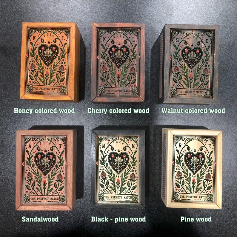 Wood Match Box,personalized Large Couple Matchbox, the Perfect Match ...