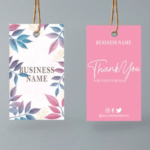 Editable Pink Hang Tags Luxury Modern Simple Editable Tag | Etsy