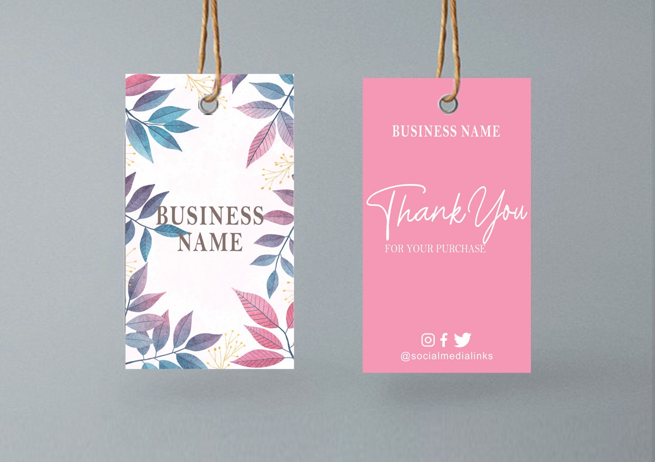Editable Pink Hang Tags Luxury Modern Simple Editable Tag | Etsy