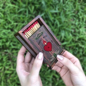 Custom Wooden Matchbox for Couples, Personalized Wooden Large Matchbox ...