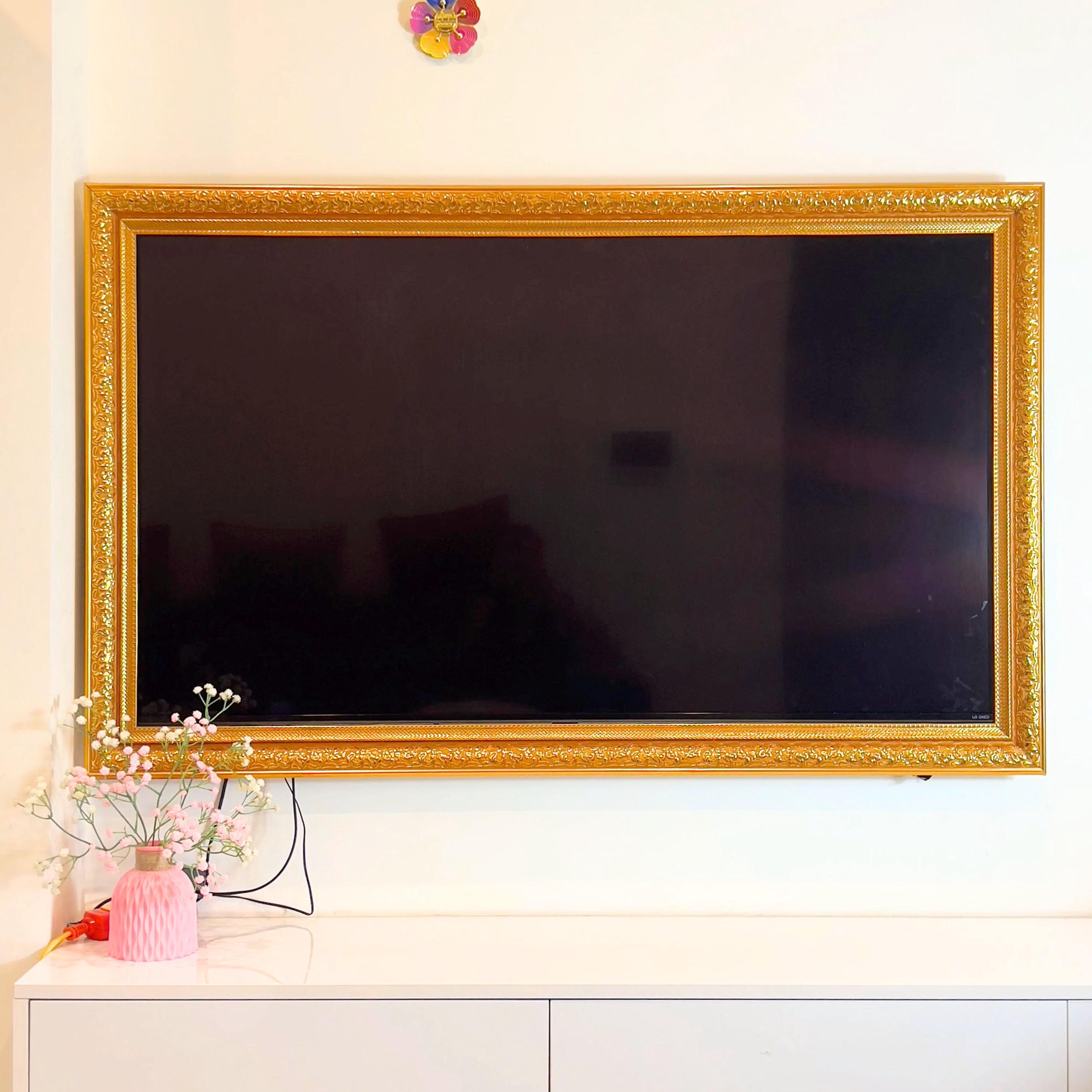 Elegant Gold Edge TV Frame, Samsung Frame Tv Bezel, Custom Brand Tv ...