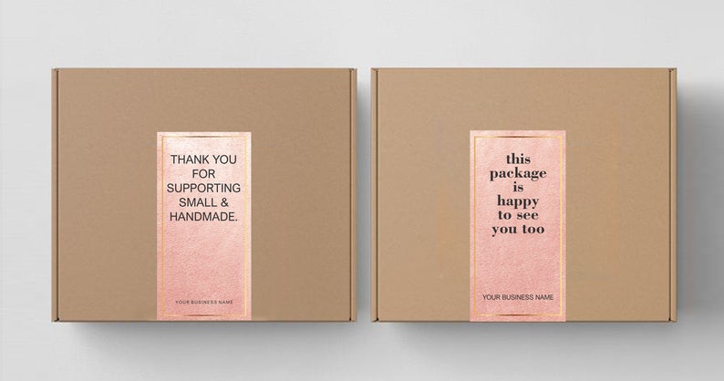 Gold Pink Packaging Labels Template Editable Packaging - Etsy