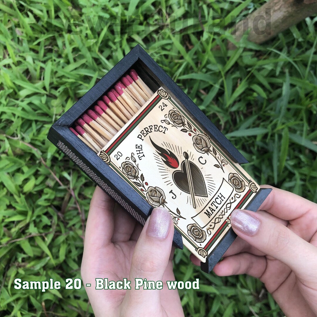 Custom Wooden Matchbox Art for Couples, Personalized Large Wooden ...