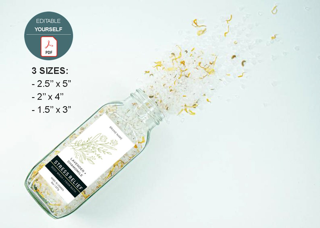 Bath Soak Label Diy Bath Soak Pouch Vertical Label Body | Etsy