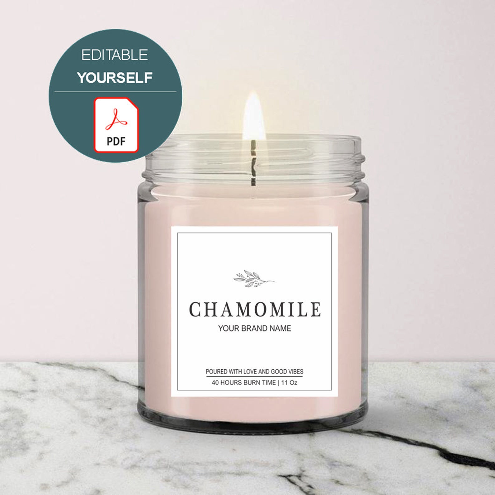 Editable Candle Labels Candle Label Templates Candle Label | Etsy