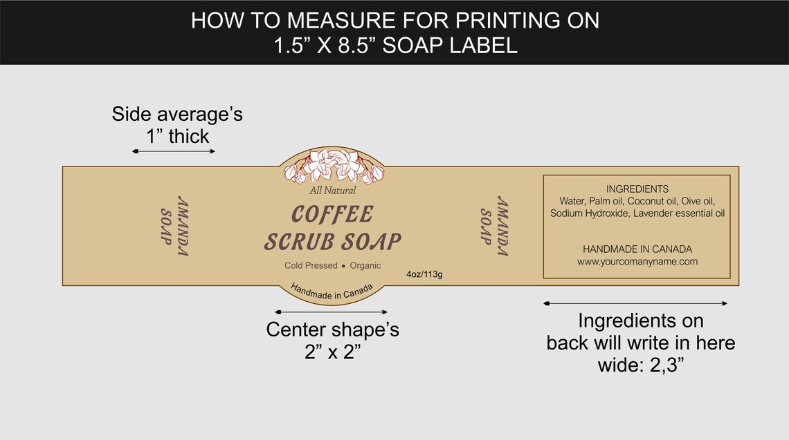 Editable Soap Label Template Printable Custom Soap Label | Etsy