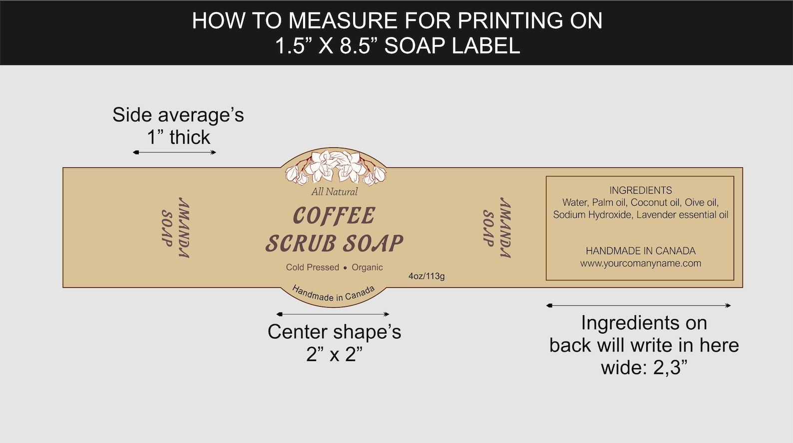Editable Soap Label Template Printable Custom Soap Label | Etsy
