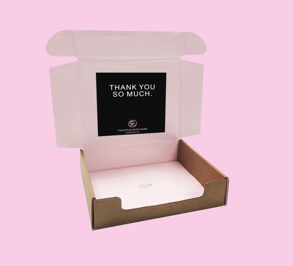 Editable Box Seal Sticker, Packaging Label, Custom Packaging Sticker ...