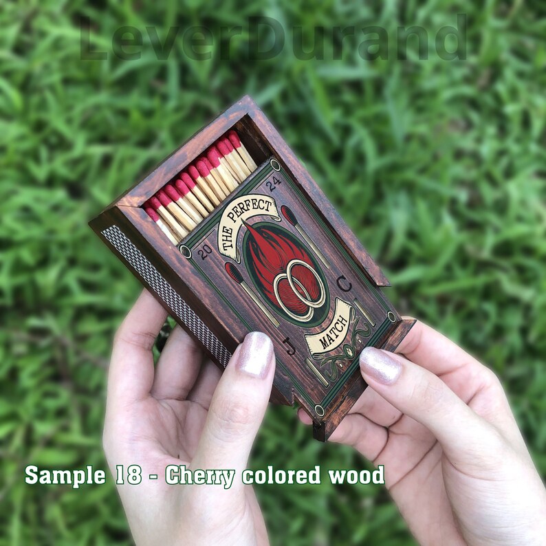 Custom Wooden Matchbox for Couples, Personalized Couples Large Wooden ...