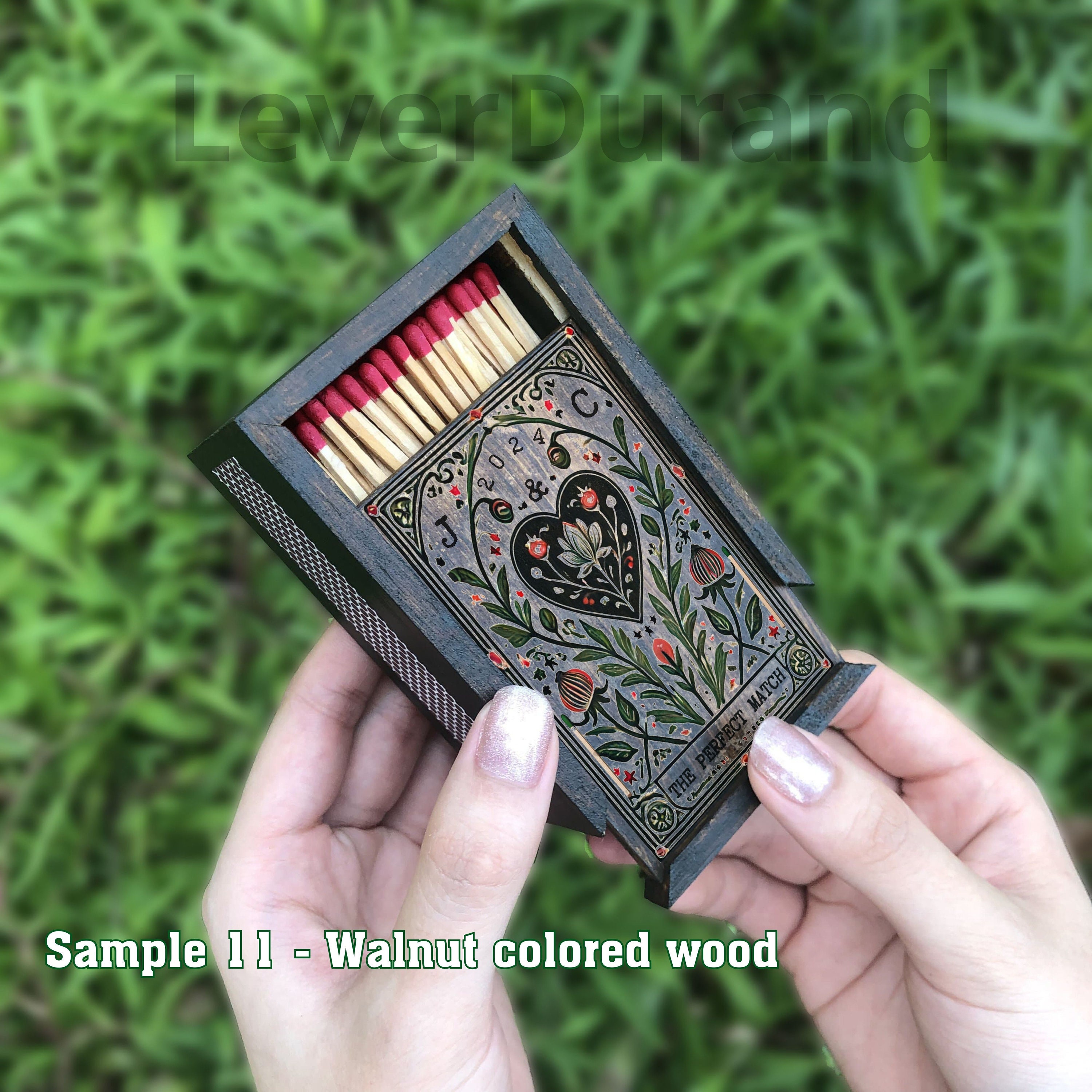 Custom Wooden Matchbox for Couples, Personalized Couples Large Wooden ...