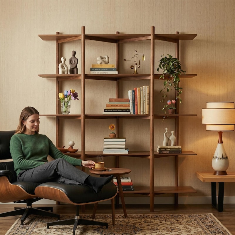 Japandi Wooden Bookshelf - Etsy