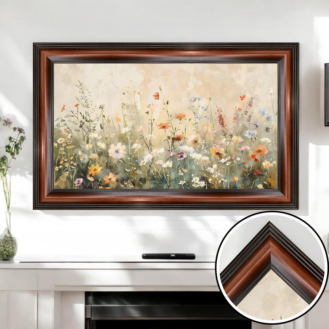 Custom Brown TV Frame, Samsung Frame Tv Bezel, Custom Brand Tv Frame ...