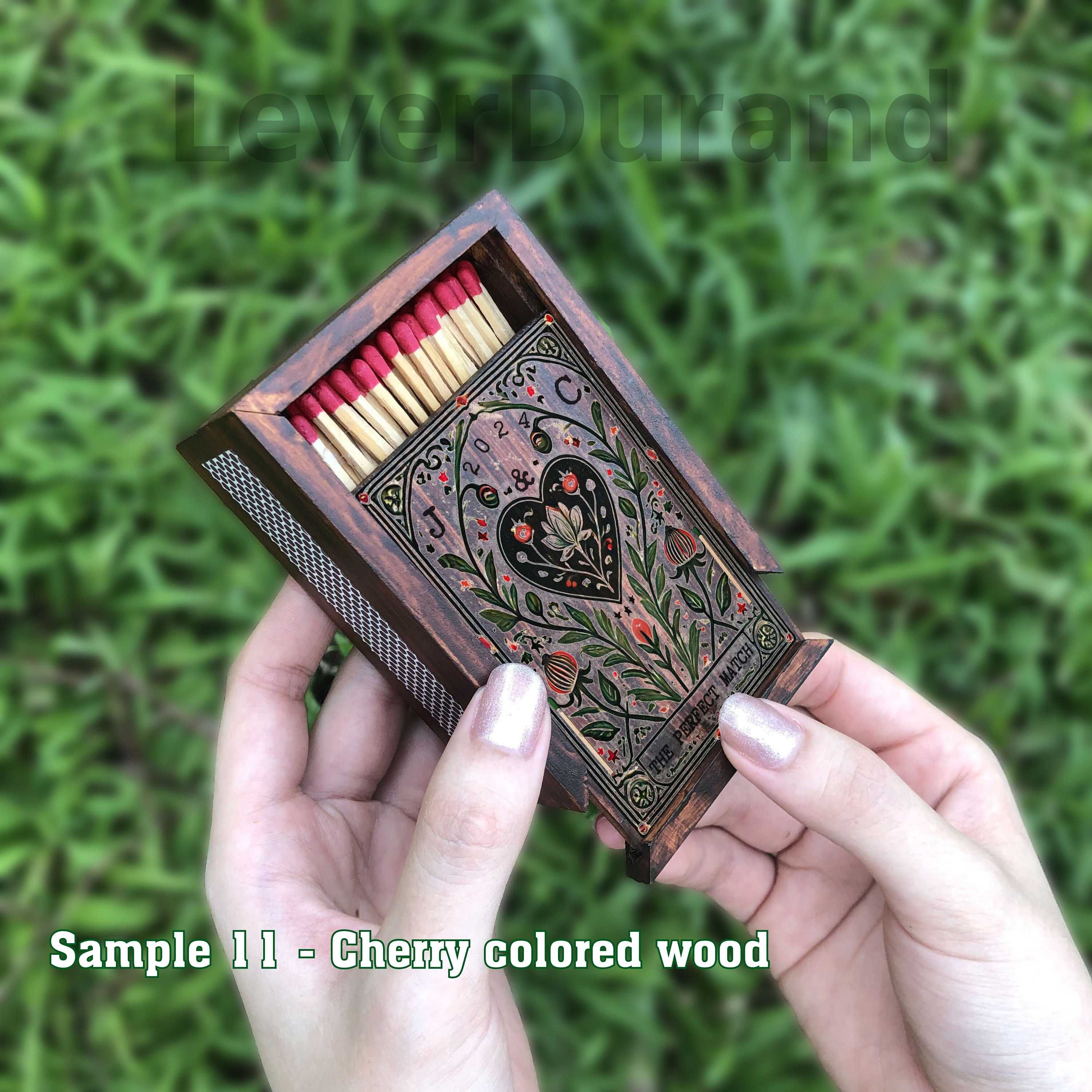 Custom Wooden Matchbox for Couples, Personalized Couples Large Wooden ...