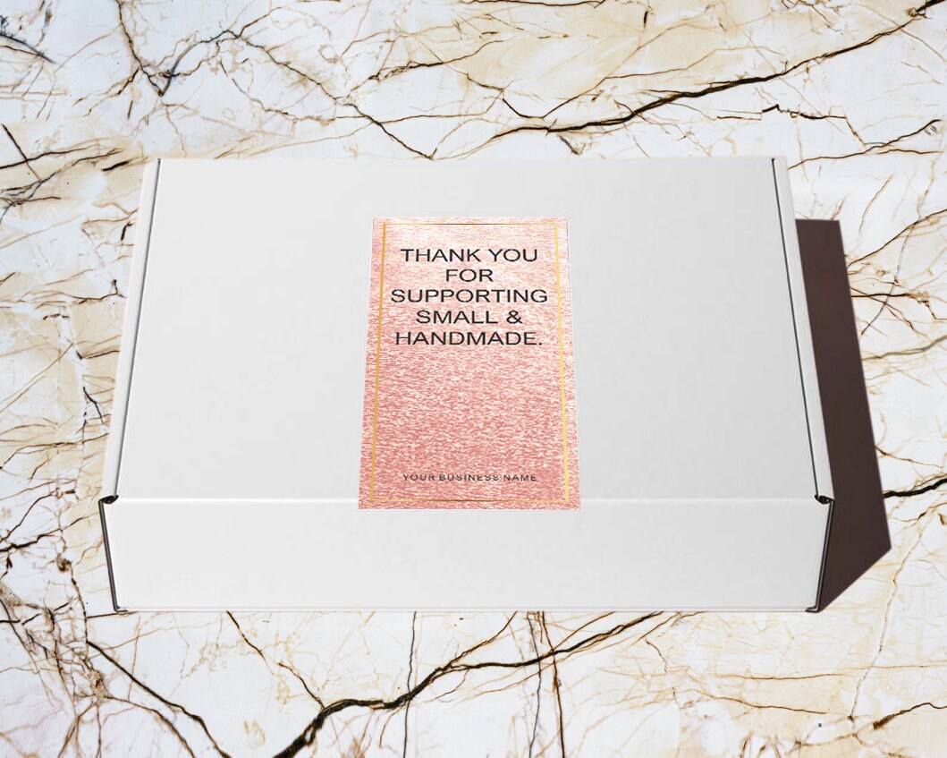 Gold Pink Packaging Labels Template Editable Packaging - Etsy