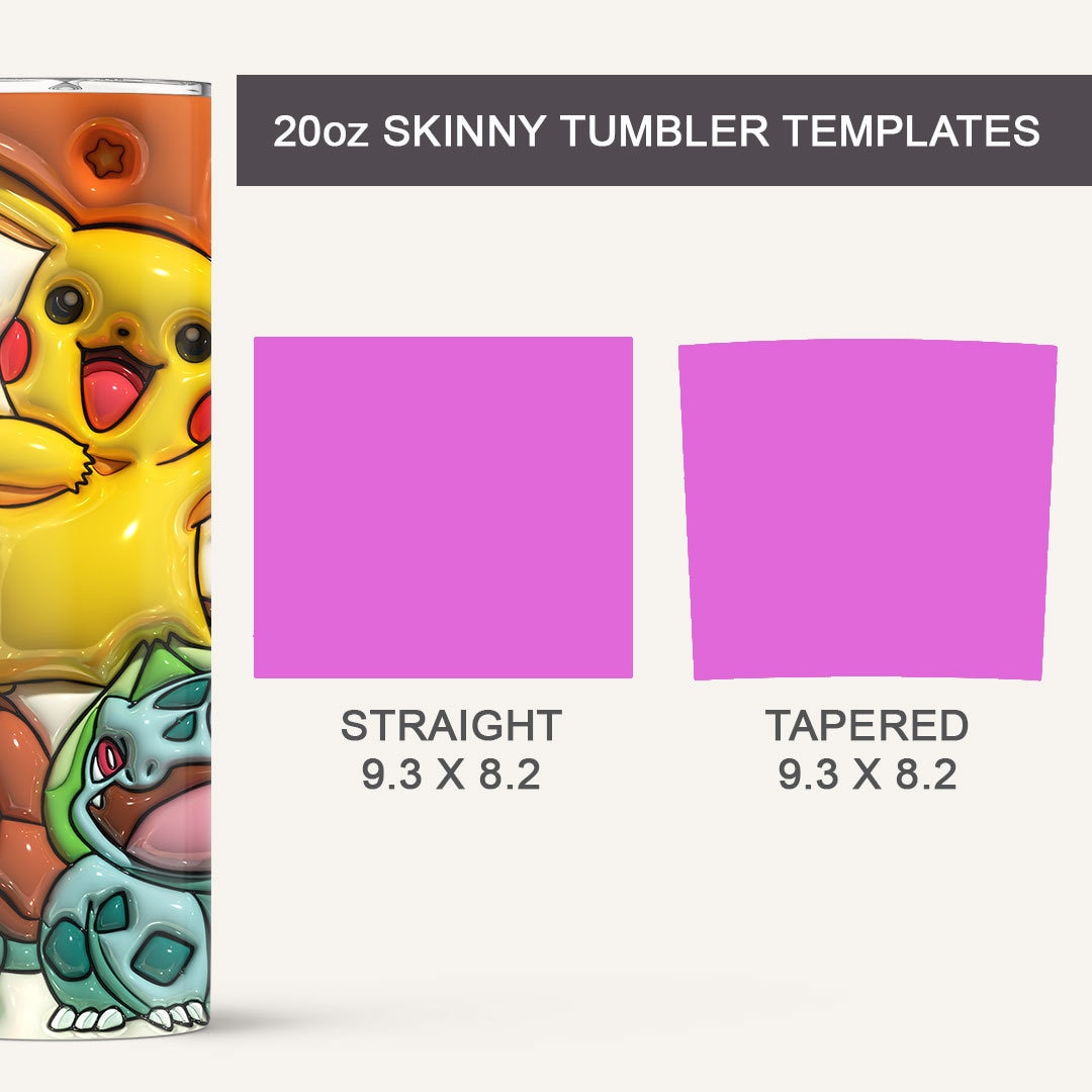 Inflated Pokemon Tumbler Wrap 20oz 3D Pikachu Skinny Tumbler - Etsy