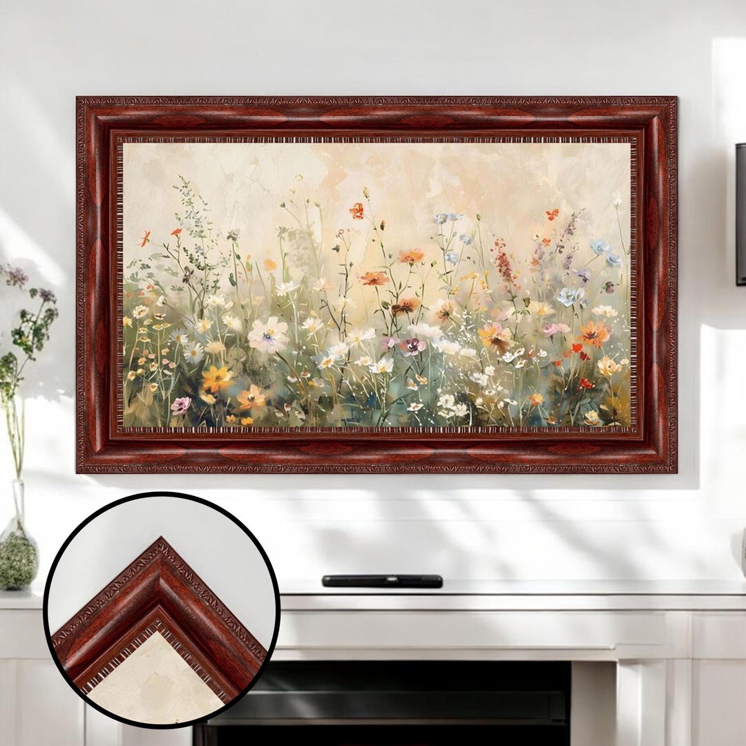 Rustic Walnut TV Frame, Samsung Frame Tv Bezel, Custom Brand Tv Frame ...