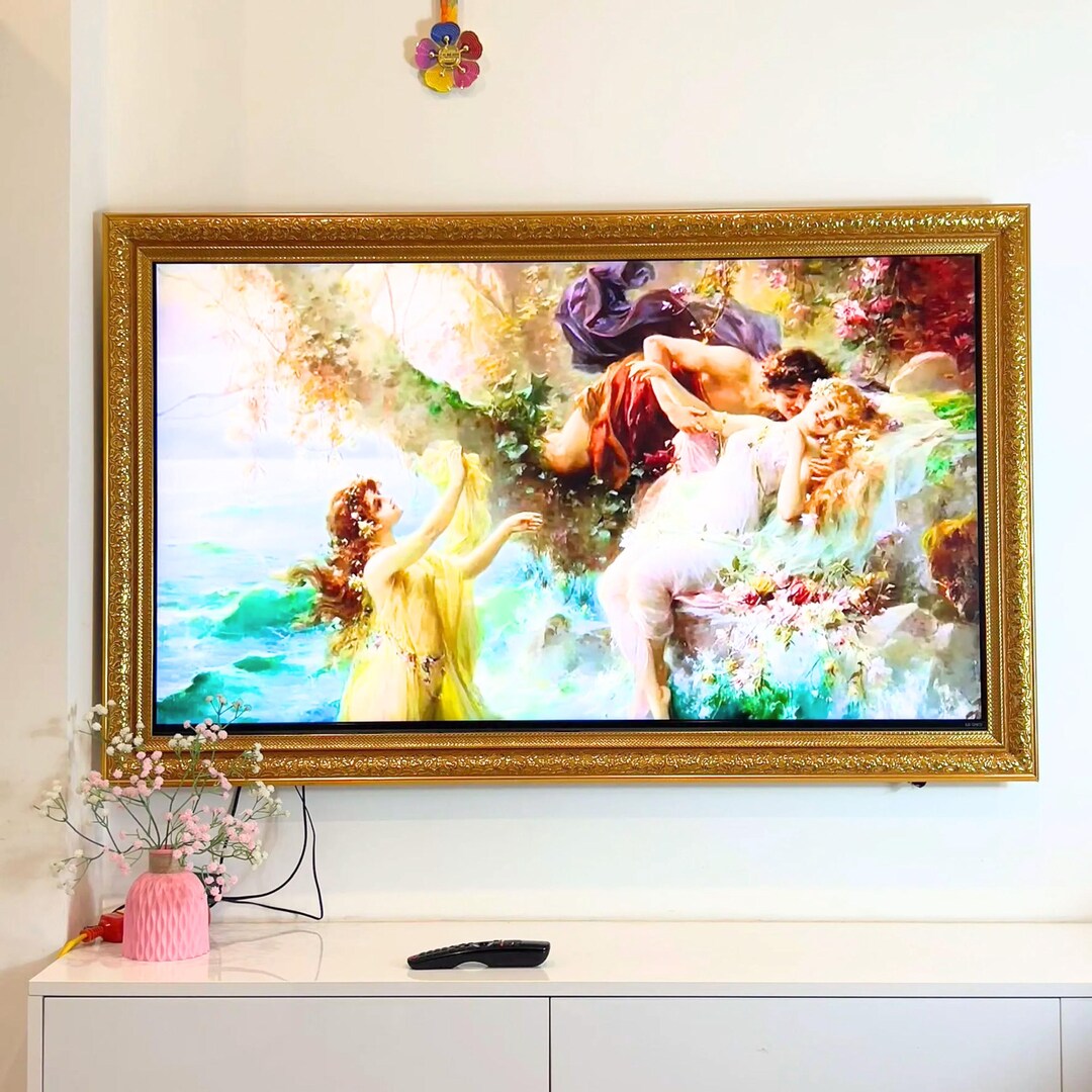 Elegant Gold Edge TV Frame, Samsung Frame Tv Bezel, Custom Brand Tv ...