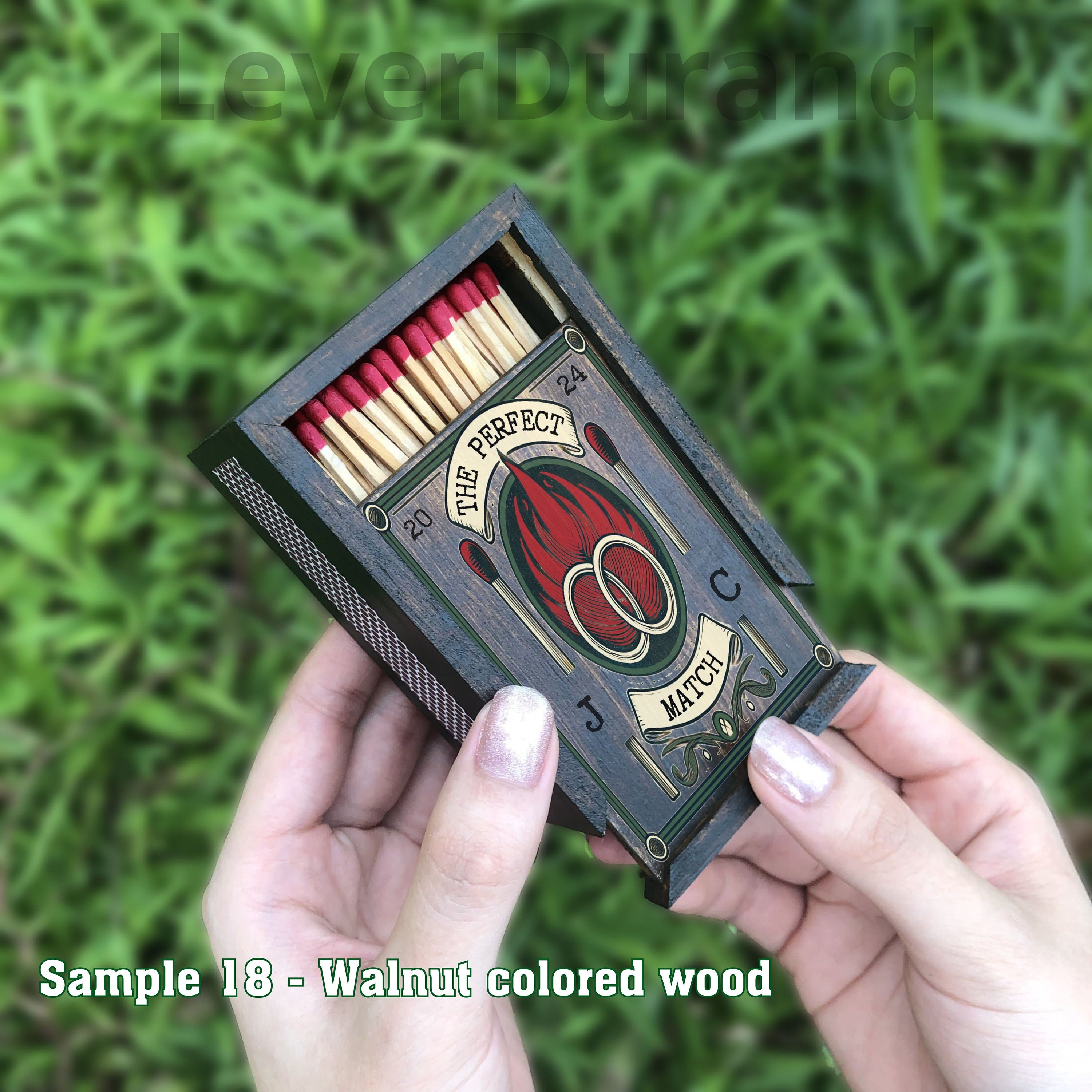 Custom Wooden Matchbox for Couples, Personalized Couples Large Wooden ...