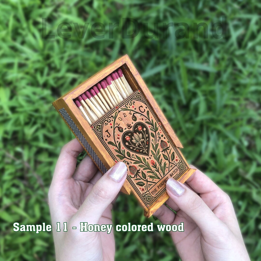 Custom Wooden Matchbox for Couples, Personalized Couples Large Matchbox ...