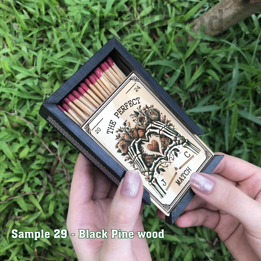 Custom Wooden Matchbox Art for Couples, Personalized Wooden Matchbox ...