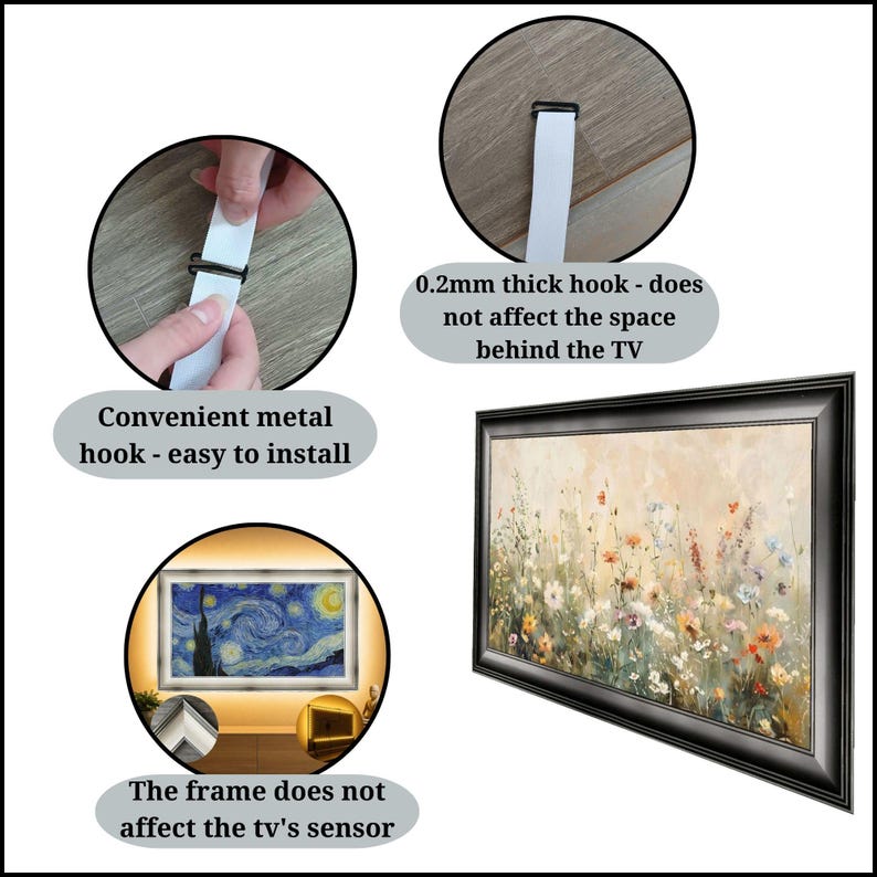 Elegant Gold Edge TV Frame, Samsung Frame Tv Bezel, Custom Brand Tv ...