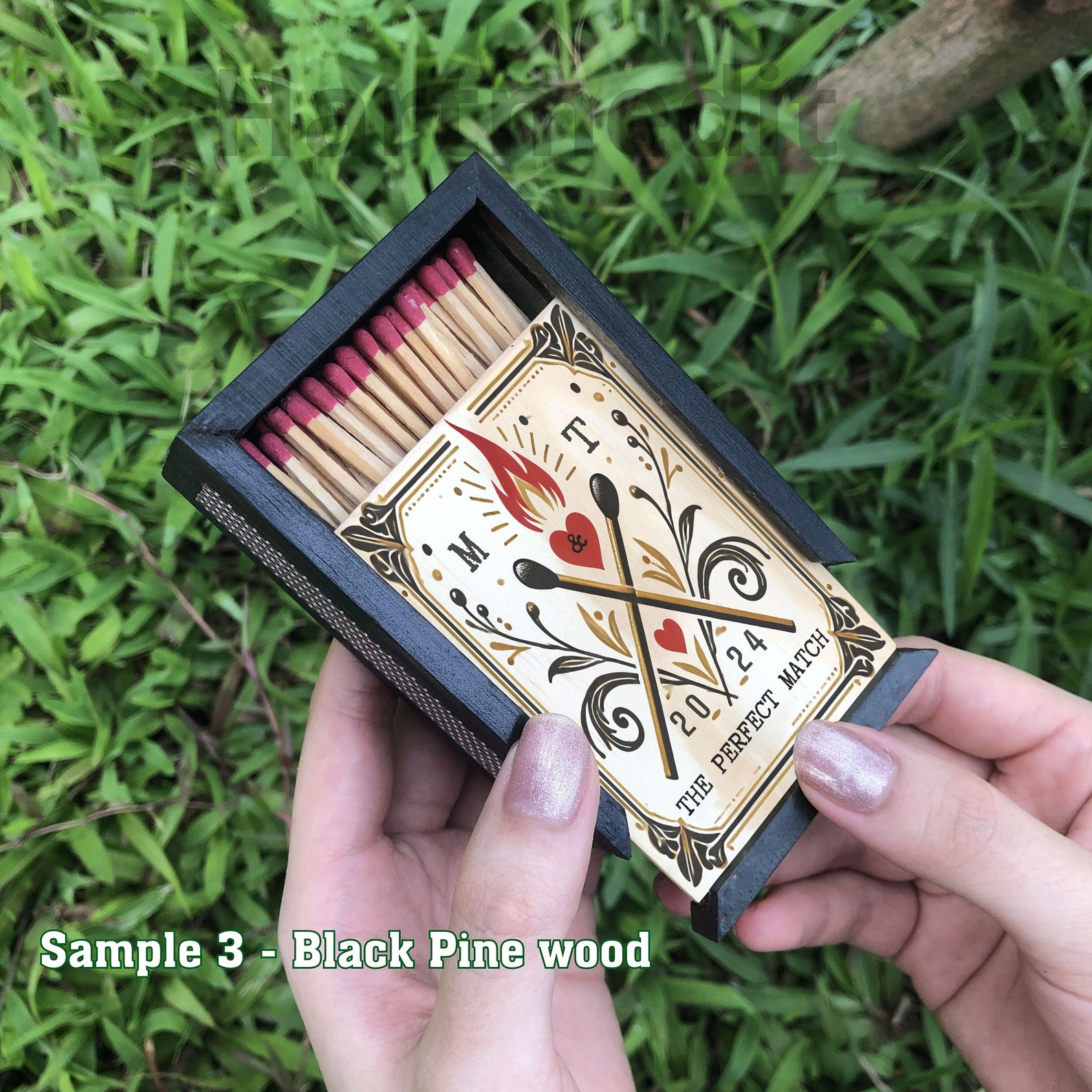 Custom Wooden Matchbox Art for Couples, Personalized Wooden Matchbox ...