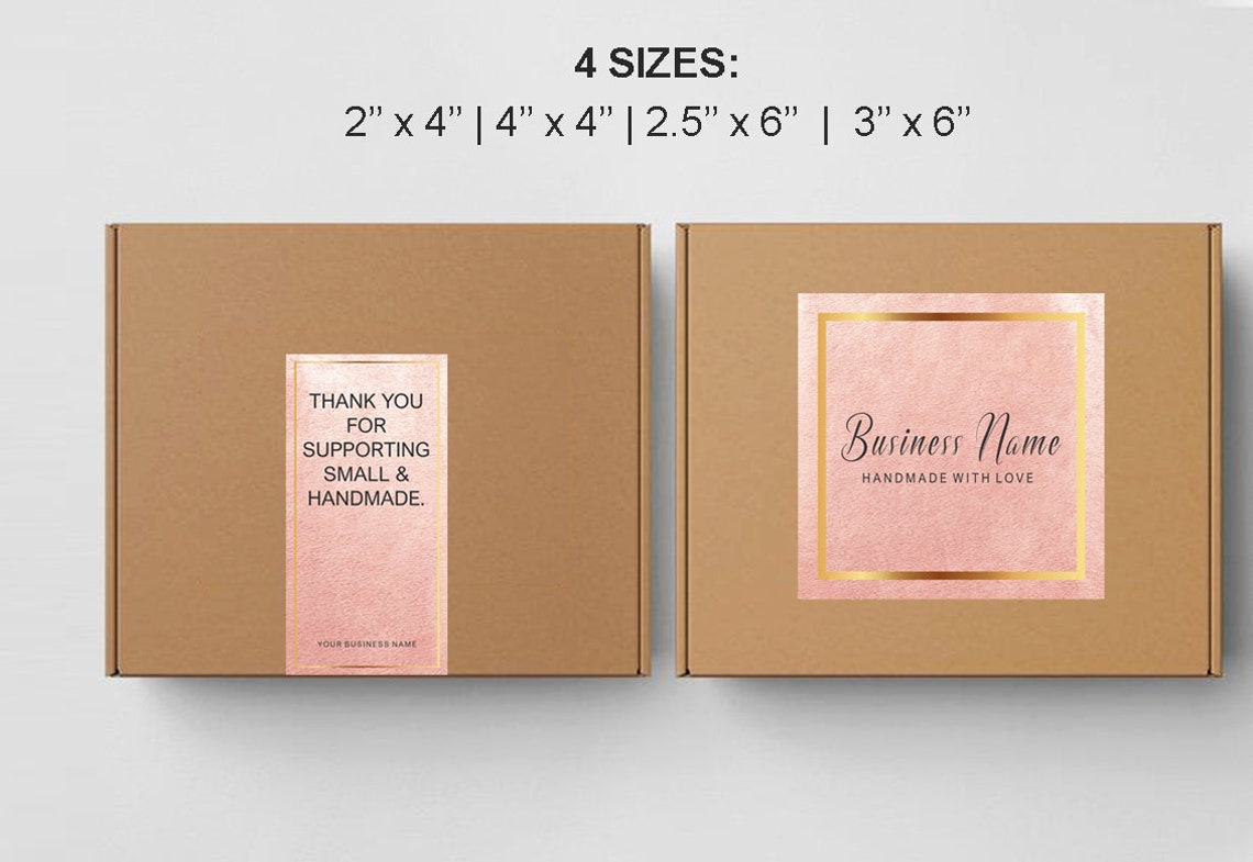 Gold Pink Packaging Labels Template Editable Packaging - Etsy