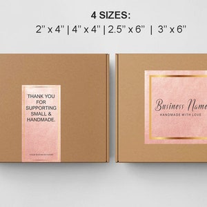 Gold Pink Packaging Labels Template Editable Packaging - Etsy