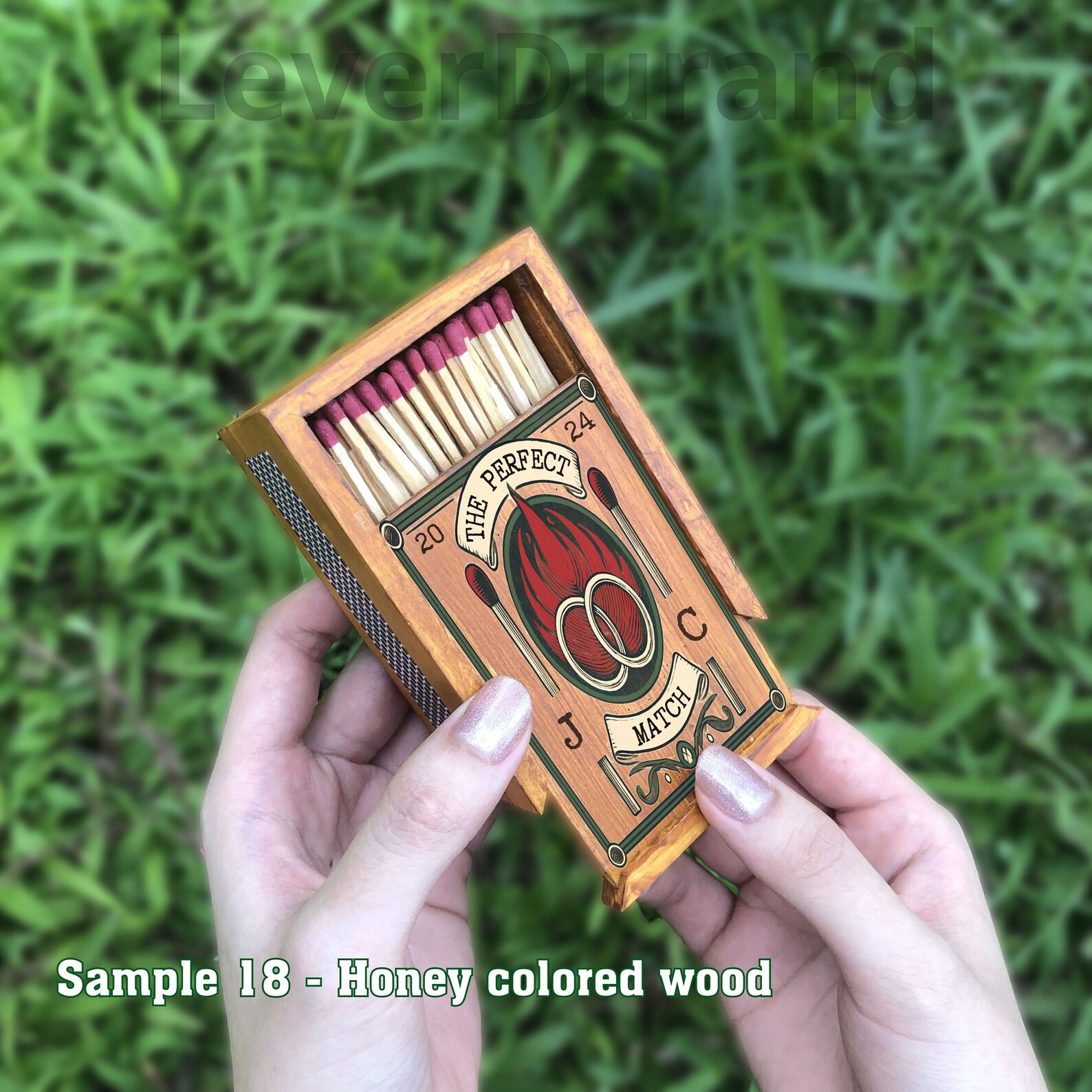 Custom Wooden Matchbox for Couples, Personalized Couples Large Wooden ...