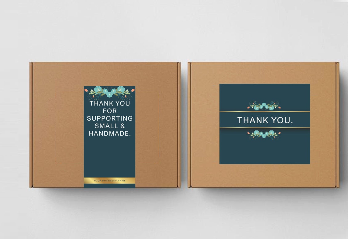Editable Cyan Gold Packaging Label Packaging Label Template | Etsy