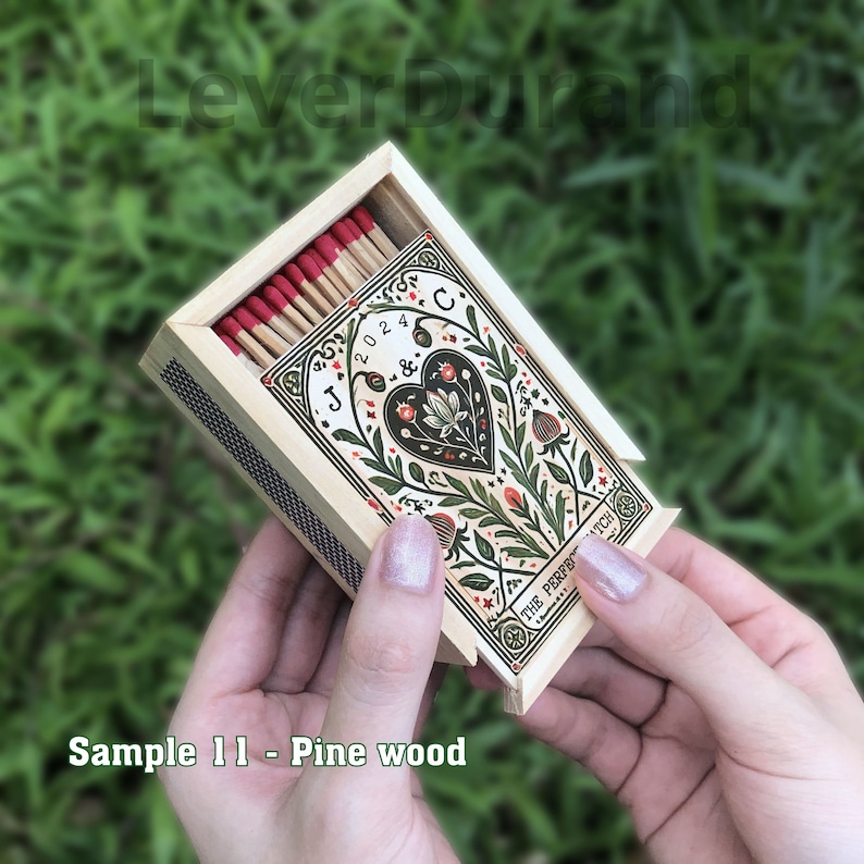 Custom Wooden Matchbox for Couples, Personalized Couples Large Wooden ...