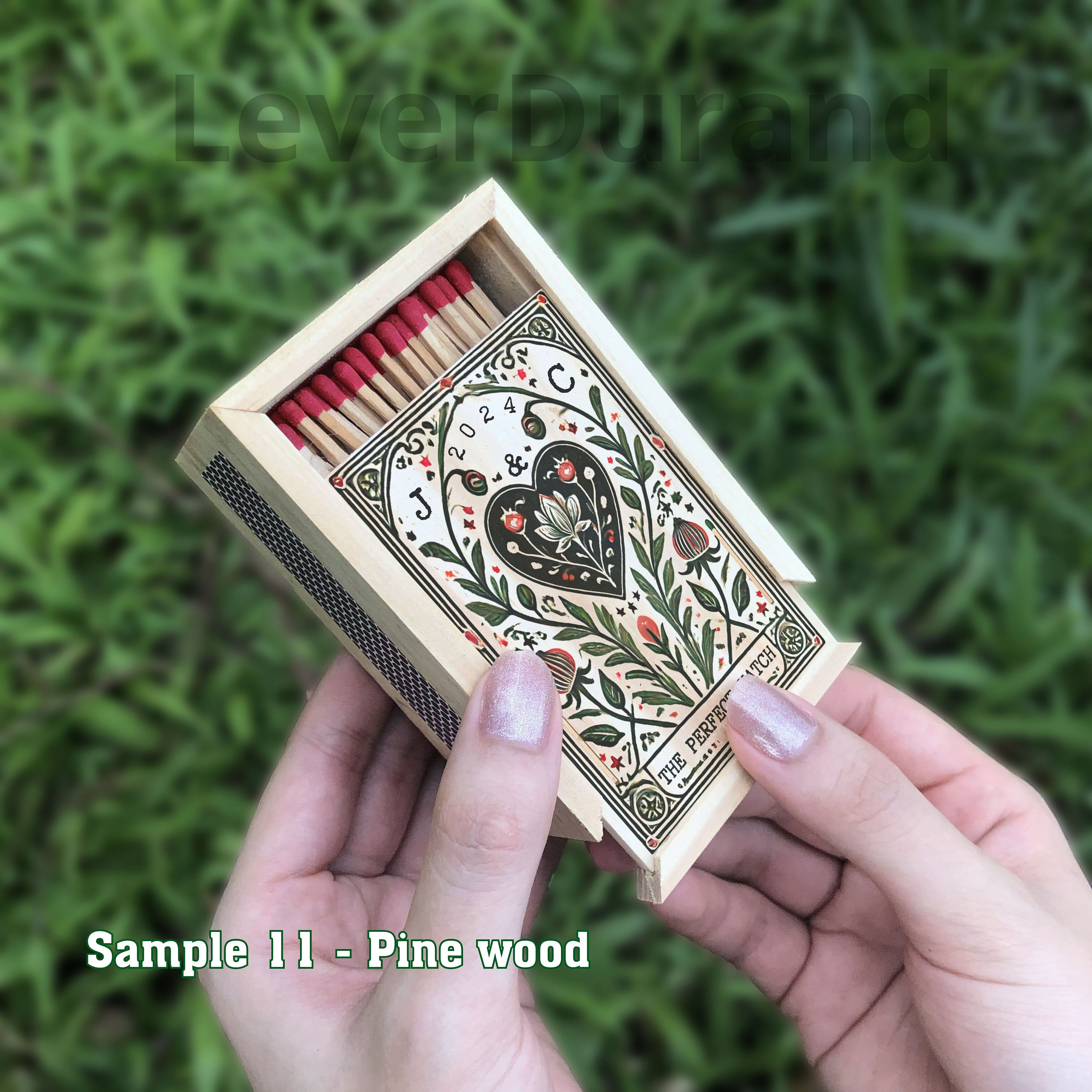 Custom Wooden Matchbox for Couples, Personalized Couples Large Wooden ...