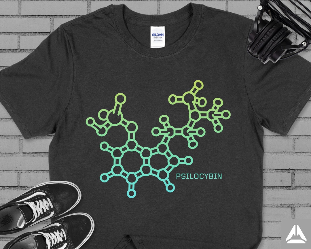 Psilocybin Molecule Shirt, Magic Mushroom Shirt, Psilocybe Spore Print ...