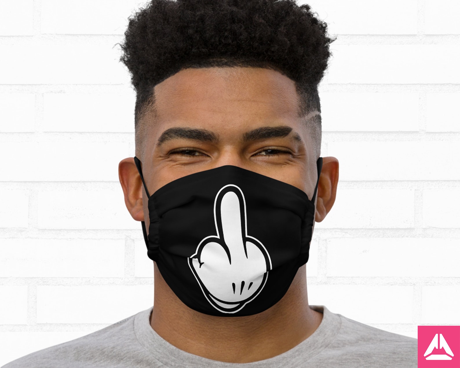 Cartoon Middle Finger Mask Funny Face Mask Antimask Mask - Etsy