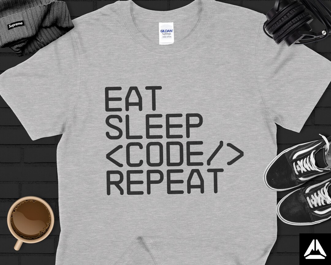 Eat Sleep Code Repeat Funny Programmer Shirt Funny Coder Etsy 9314