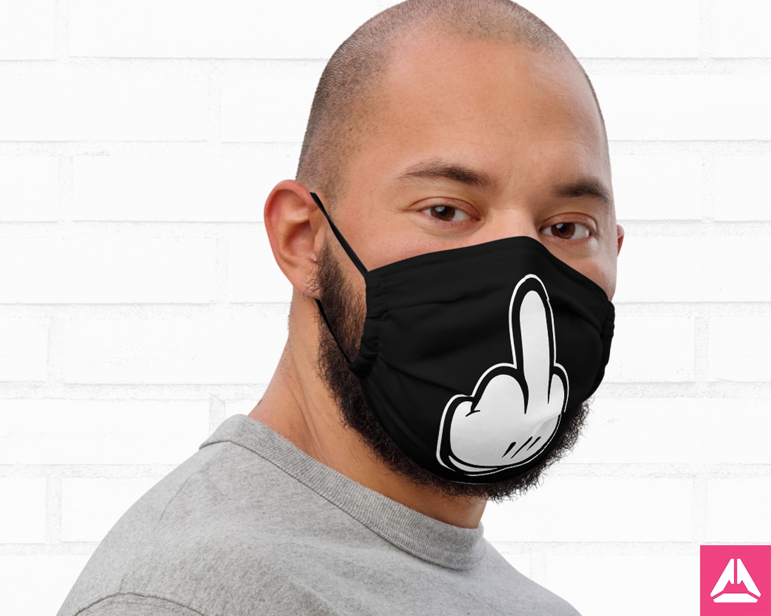 Cartoon Middle Finger Mask Funny Face Mask Antimask Mask - Etsy