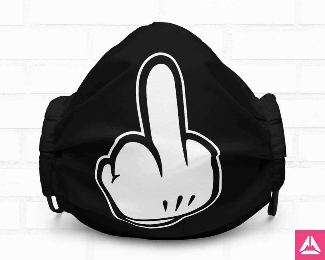 Cartoon Middle Finger Mask Funny Face Mask Antimask Mask - Etsy
