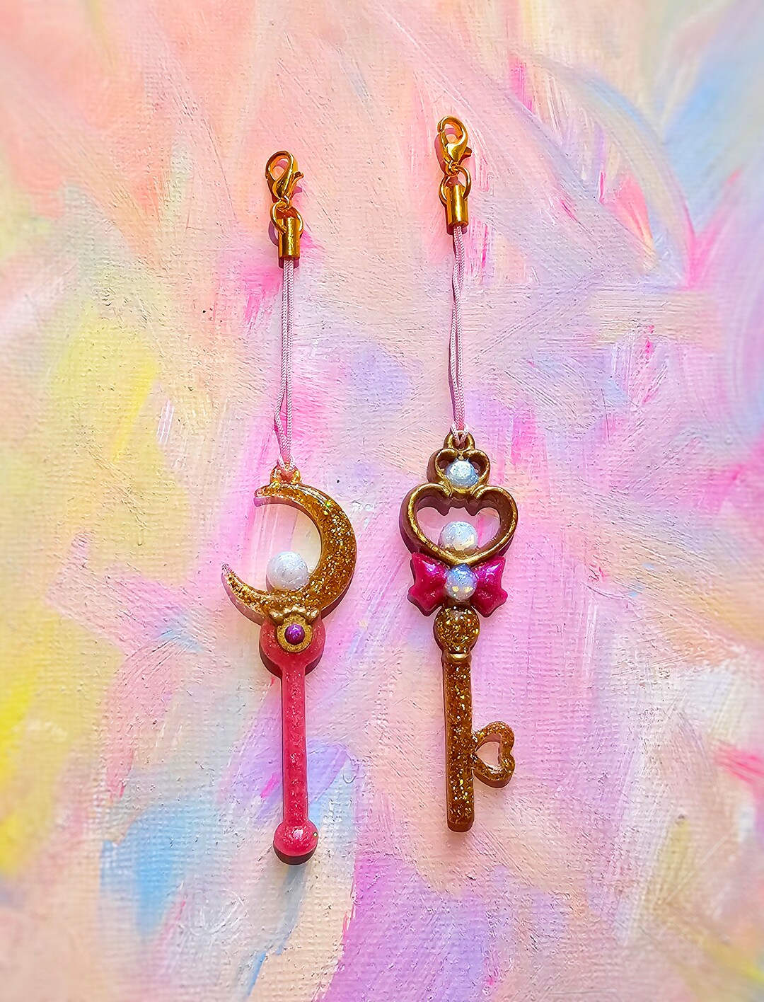 Sailor Moon Anime Girl Wand Charm Set Moon Stick Handmade - Etsy