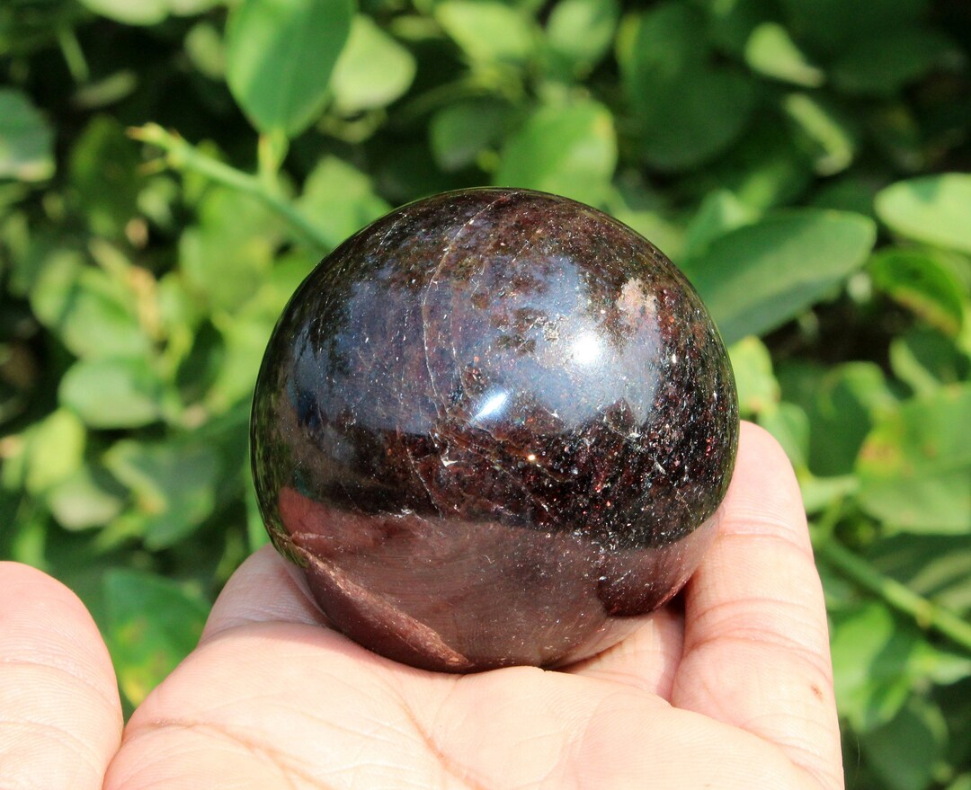 Natural 50 Mm Garnet Sphere - Etsy