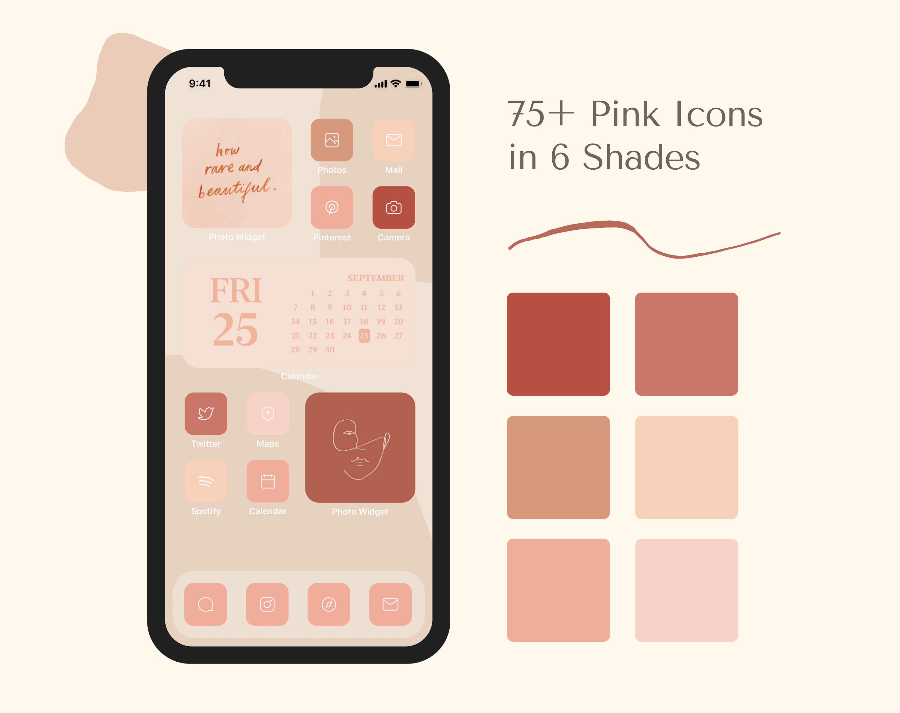Pink Theme Ios 15 App Icons 450 Minimalist Icons Pink Aesthetic for ...