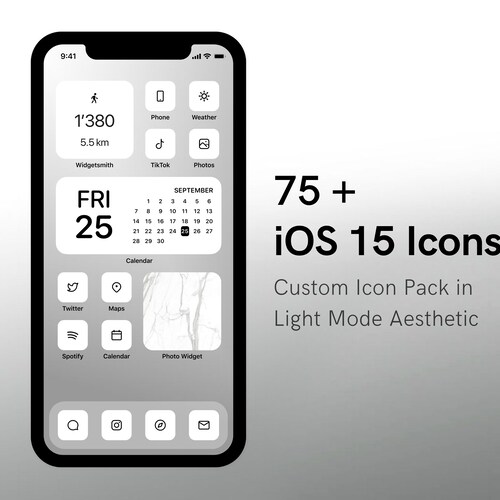 Ios 15 App Icons 75 Minimalist Dark Theme Icons - Etsy